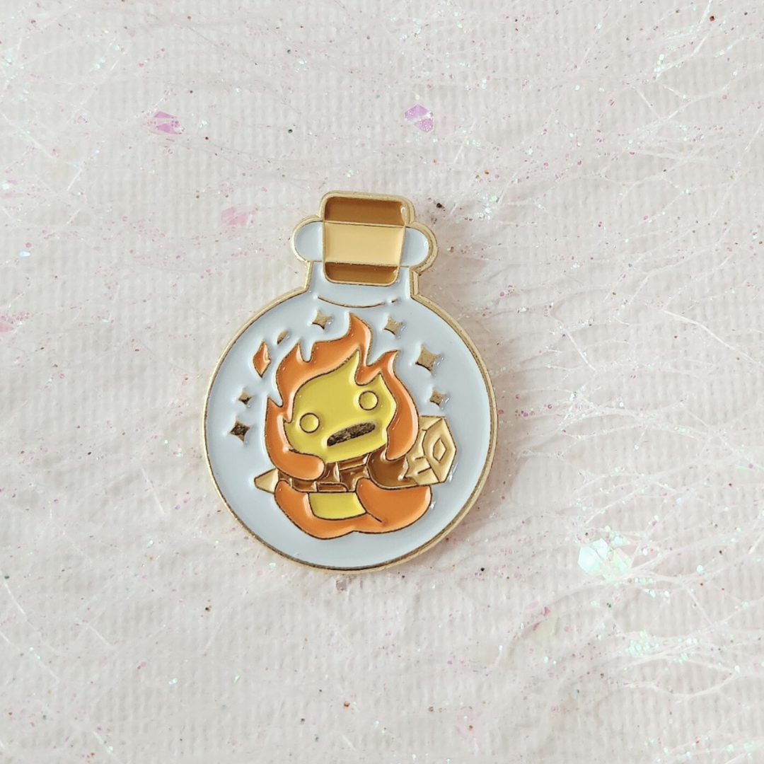 Calcifer Potion Bottle Enamel Pin| Oziko Stationery Store
