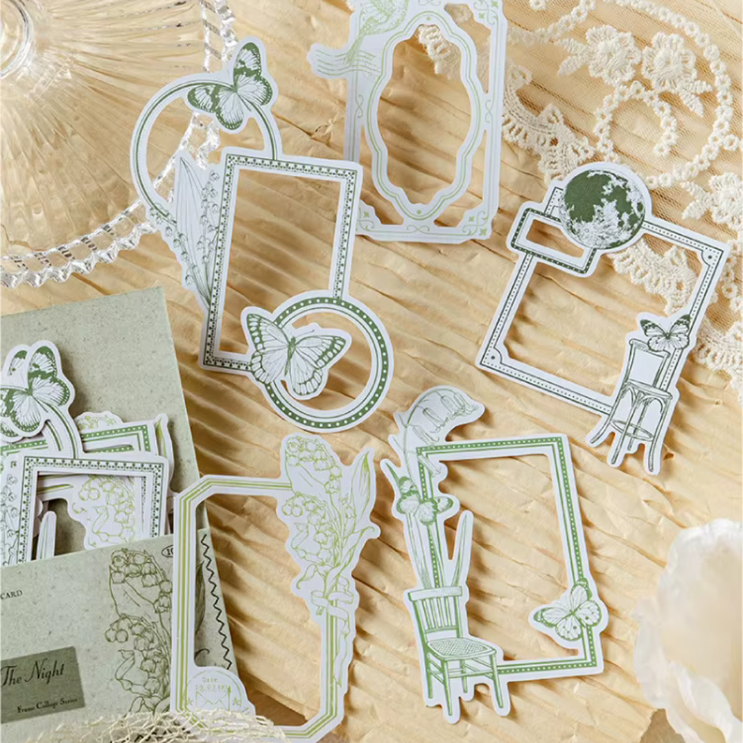 Floral Paper Sticker Frames – Oziko Stationery Store