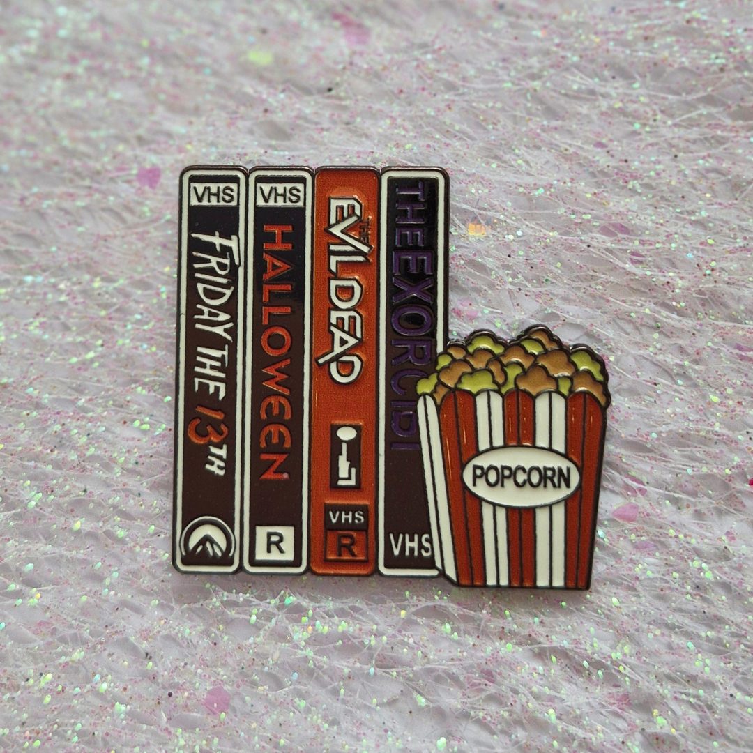 Horror Movie VHS Classics Enamel Alloy Pin – Oziko Stationery Store