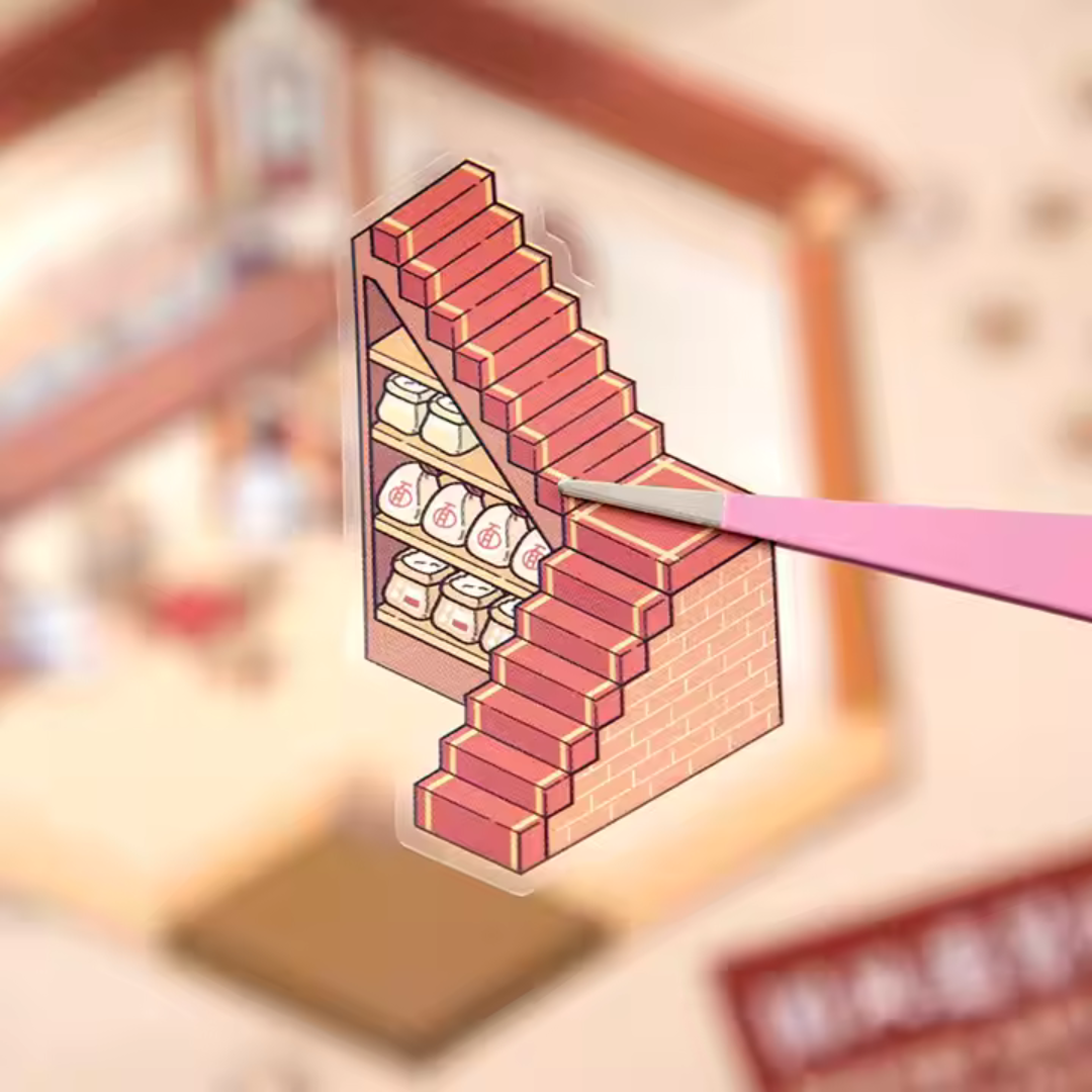 Baozi Shop DIY Isometric Sticker Scene| Oziko Stationery Store
