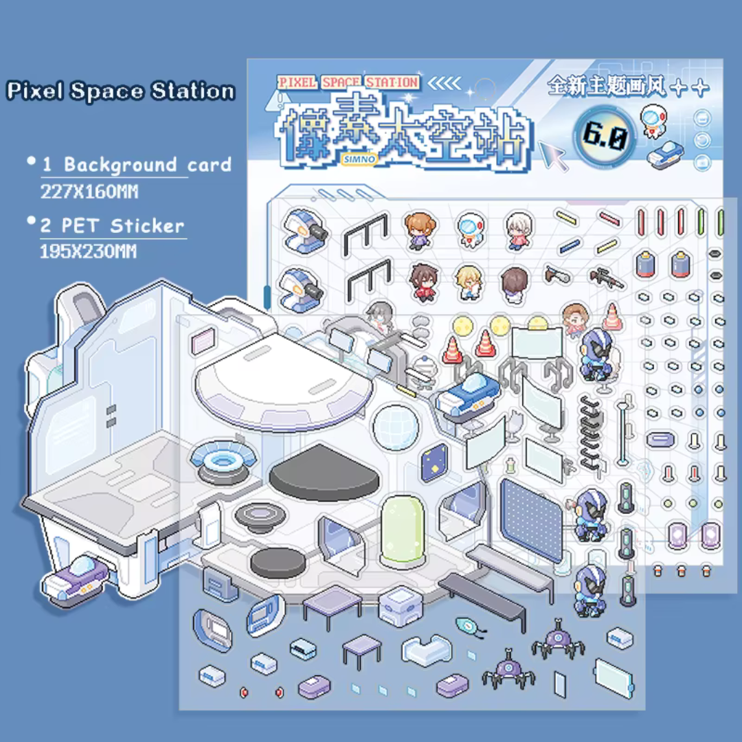 Pixel Land Isometric Sticker Scene – Oziko Stationery Store