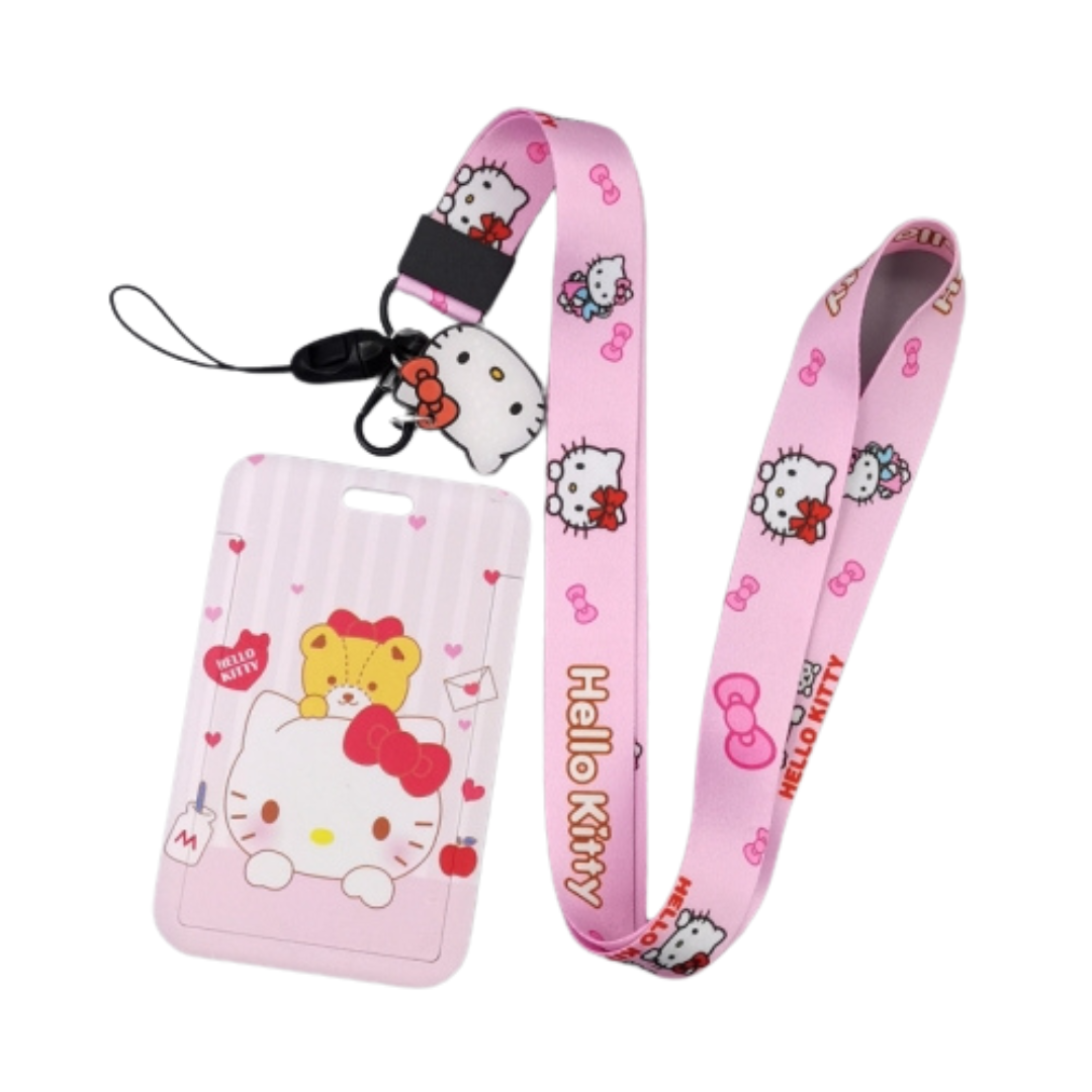 Hello Kitty and Teddy ID Card Holder and Lanyard| Oziko Stationery Store