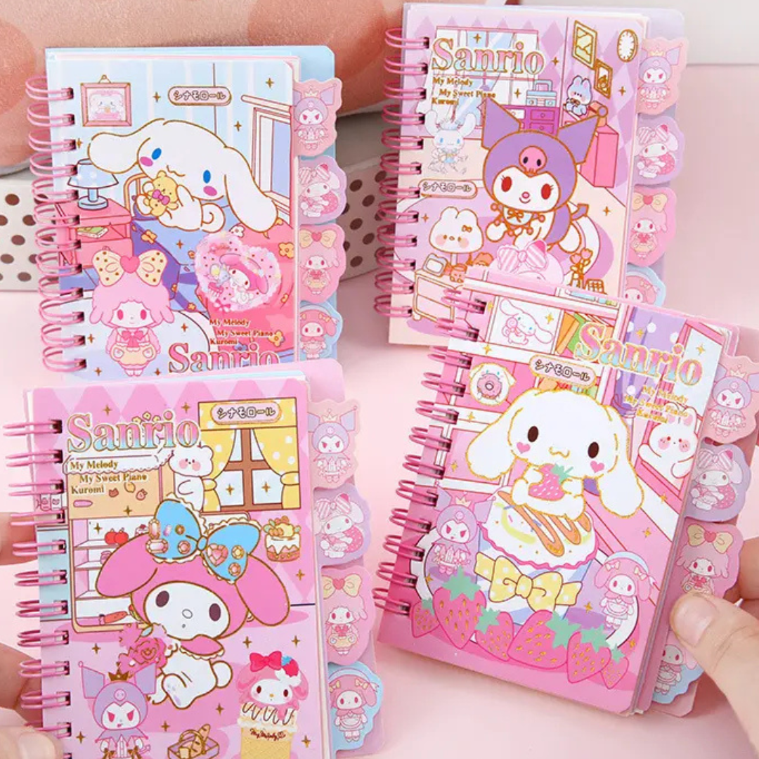 Sanrio Gold Stamped Mini Tab Notebook – Oziko Stationery Store